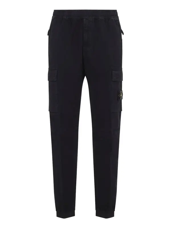 Stone Island Cotton Cargo Pants - Black