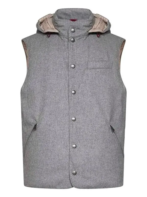 Brunello Cucinelli Wool Padded Water-repellent Gilet - Gray