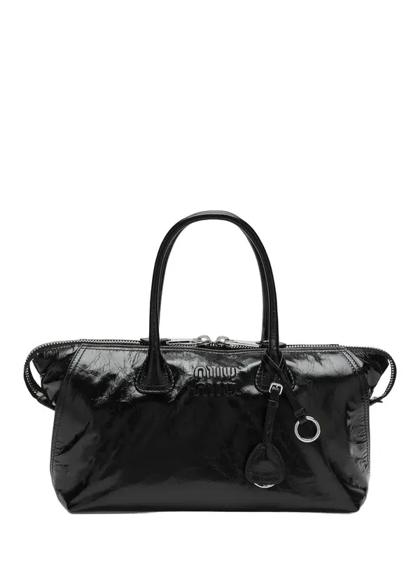 Miu Miu Glossy Leather Handbag - Black