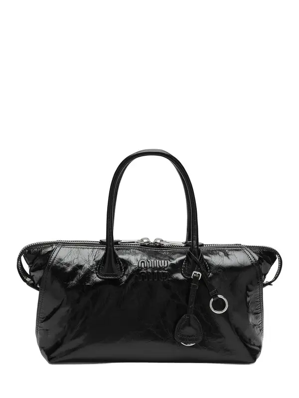 Miu Miu Glossy Leather Handbag - Black