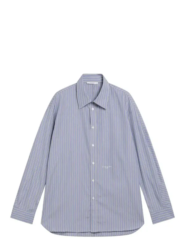 Givenchy White/ Striped Poplin Shirt - Blue