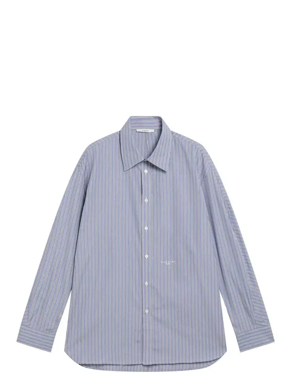Givenchy White/ Striped Poplin Shirt - Blue