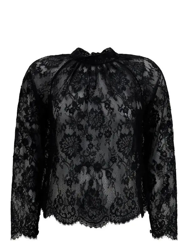 SELF-PORTRAIT Lace Blouse - Black