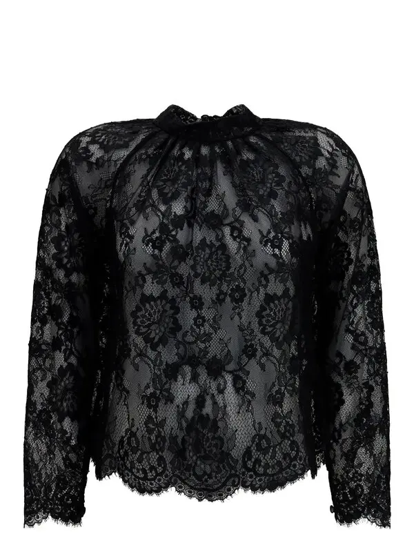 SELF-PORTRAIT Lace Blouse - Black