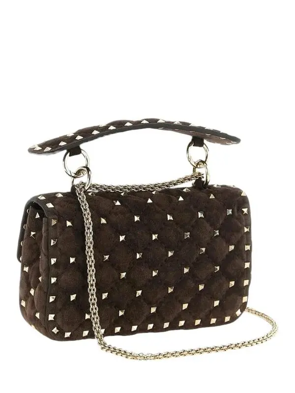 Valentino Garavani Quilted Rockstud Shoulder Bag - Brown