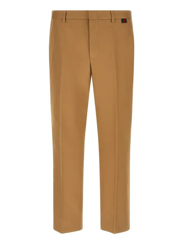 Gucci Web Loop Cotton Twill Pants - Cream