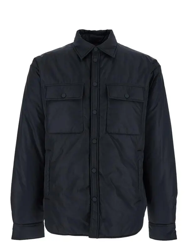 Dsquared2 Black Jacket With Classic Collar And Logo Print On The Rear In Tech Fabric - Multicolor