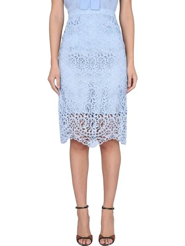 Burberry Lace Midi Skirt - Multicolor