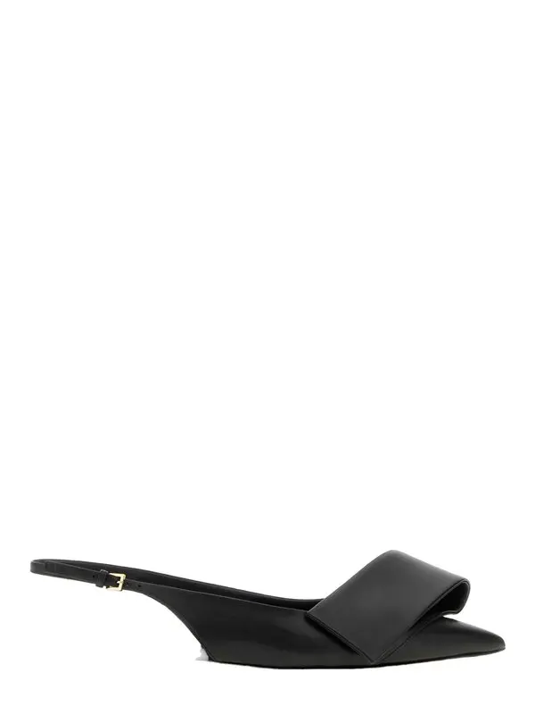 Givenchy Leather Twisted Ribbon Ballerinas - Black