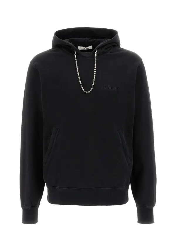 AMBUSH Hooded Sweatshirt With Metallic Chain Detailing - Multicolor