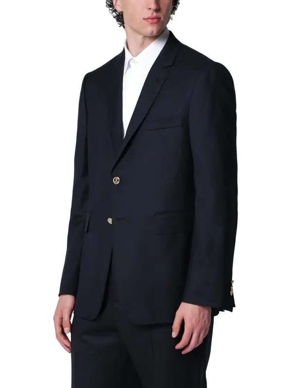 Thom Browne Single-breasted Navy Wool Jacket - Blue
