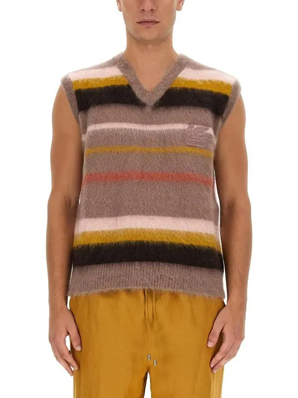 Etro Striped V-neck Vest - Multicolor