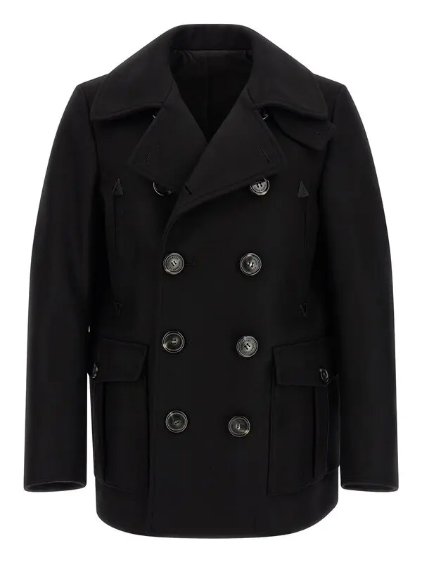 Dsquared2 Double-breasted Wool Coat - Black