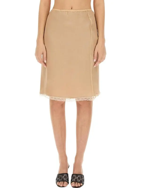 Gucci Silk Chiffon Skirt - Cream