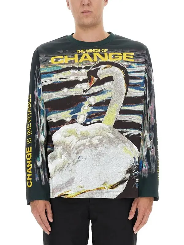 Burberry Swan Print T-shirt - Multicolor