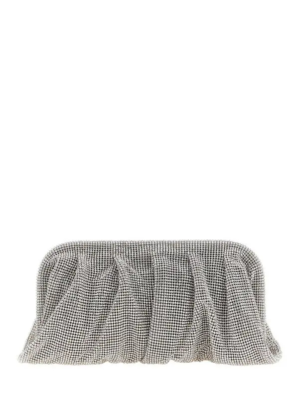 Benedetta Bruzziches Rhinestone Mesh Clutch - Silver
