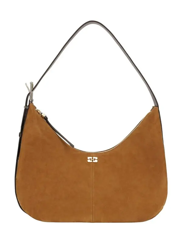 GANNI Suede Vegan Shoulder Bag - Brown