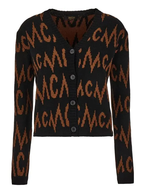 Mcm Graphic Print V-neck Cardigan - Multicolor
