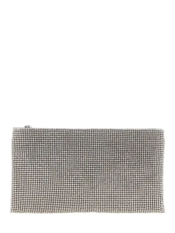 Benedetta Bruzziches Rhinestone Mesh Clutch - Silver