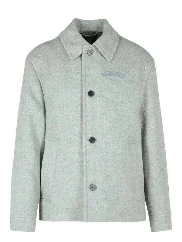 Versace Virgin Wool And Cashmere Jacket - Gray