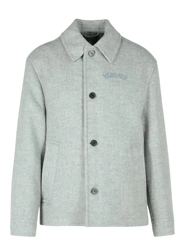 Versace Virgin Wool And Cashmere Jacket - Gray
