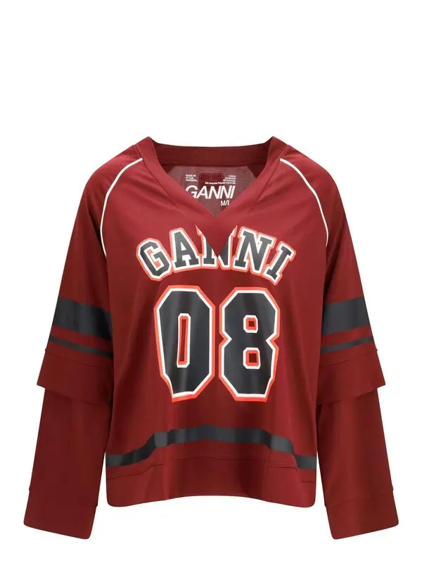 GANNI Cocora Double-layer Long-sleeve T-shirt - Multicolor