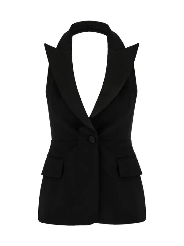Max Mara Halterneck Tailored Blazer Gilet - Multicolor