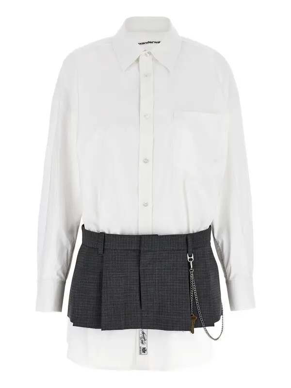 Alexander Wang Pre-styled Shirt Dress W Chain' Dress - Multicolor