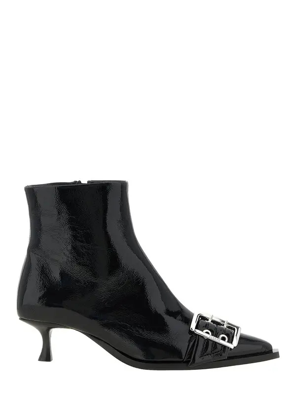 GANNI Buckle Ankle Boots - Black