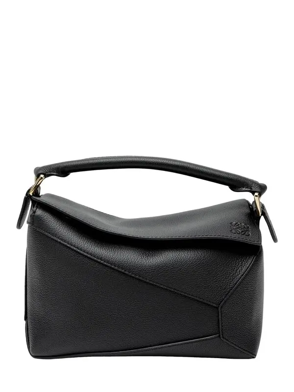 Loewe Grained Leather Puzzle Edge Bag - Black