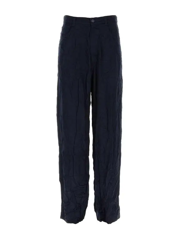 Balenciaga Dark Bue Satin 5 Pocket Pant - Blue