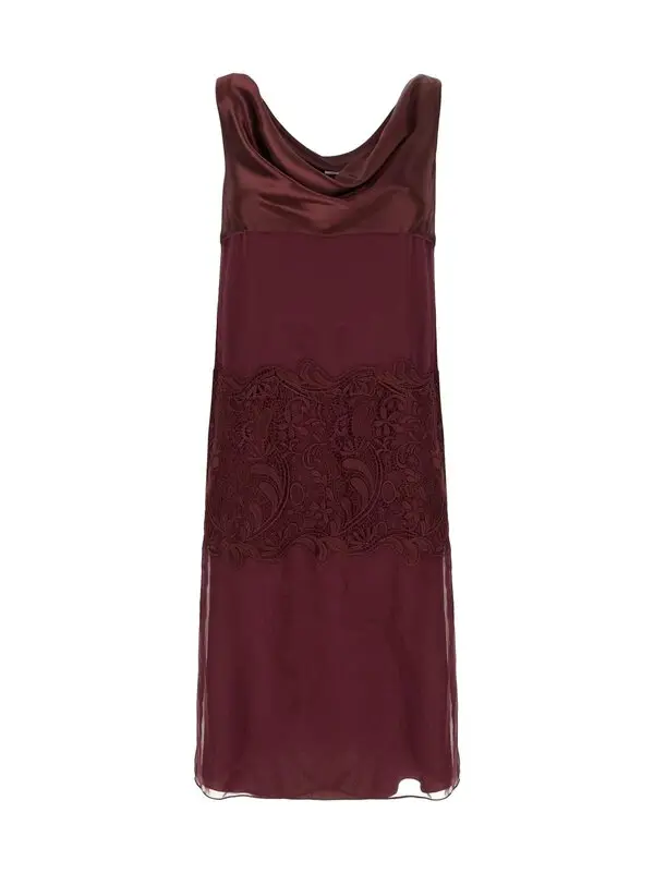 FERRAGAMO Sleeveless Dress With Lace Applique - Multicolor