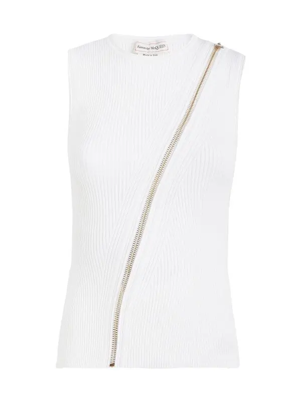 Alexander McQueen Sleeveless Ribbed Knit Top - Multicolor