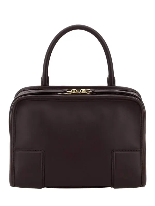 Loewe Dark Leather Small Amazona Handbag - Brown