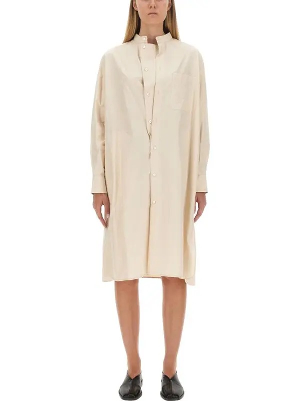 LEMAIRE Cotton Shirt Dress - Cream