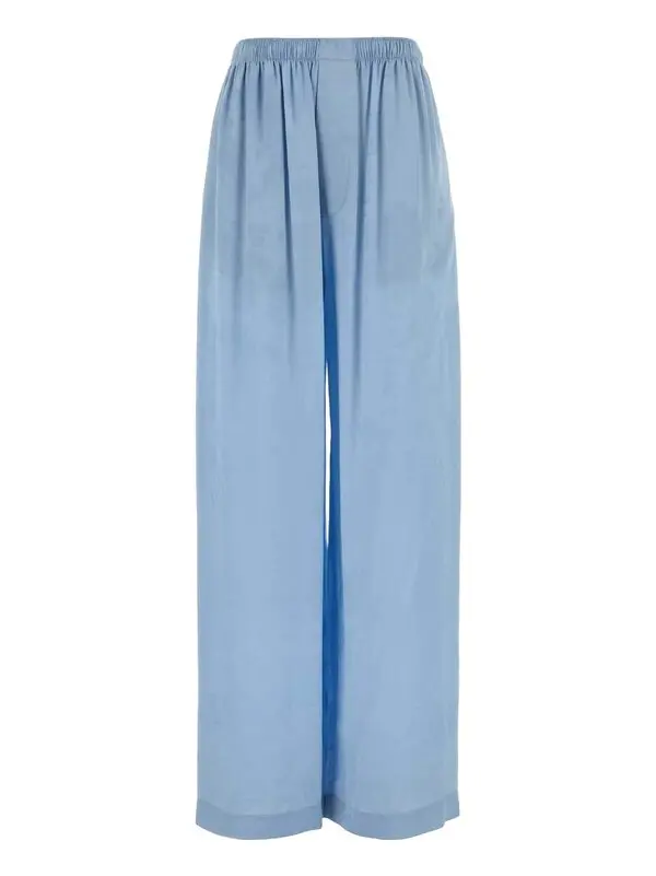 Balenciaga Light Silk Wide-leg Pant - Blue
