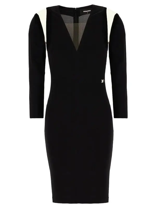Dsquared2 Fitted V-neck Dress - Multicolor