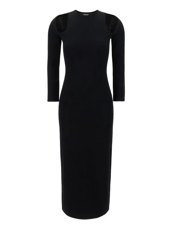 Dsquared2 Cut-out Long Sleeve Midi Dress - Multicolor