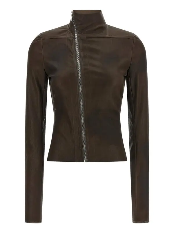 Rick Owens Gary Leather Jacket - Brown