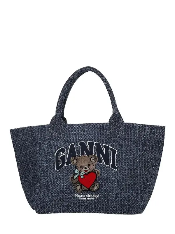 GANNI Bag Trapeze Bear Medium - Blue