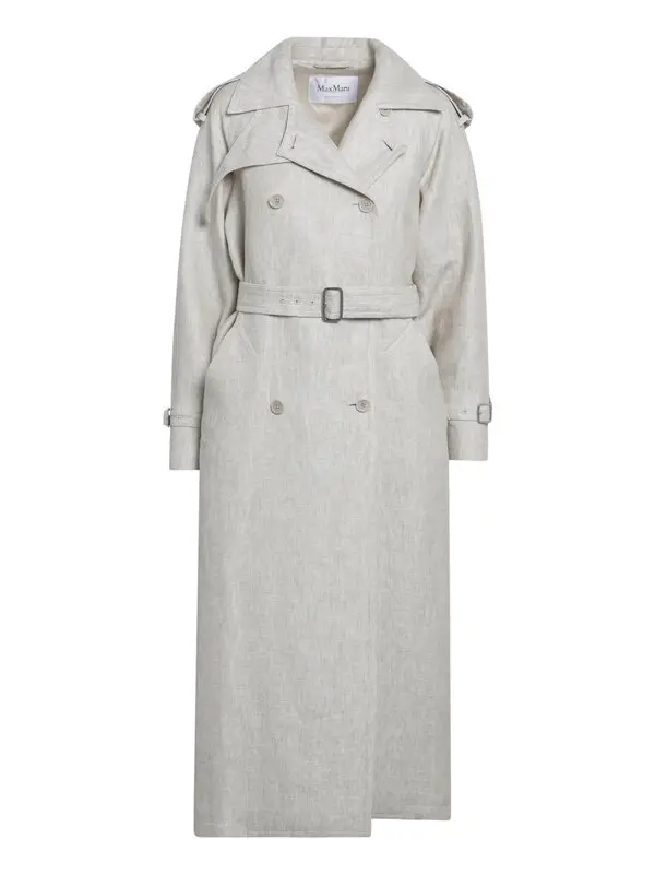 Max Mara Linen Drill Double-breasted Duster Coat - Cream