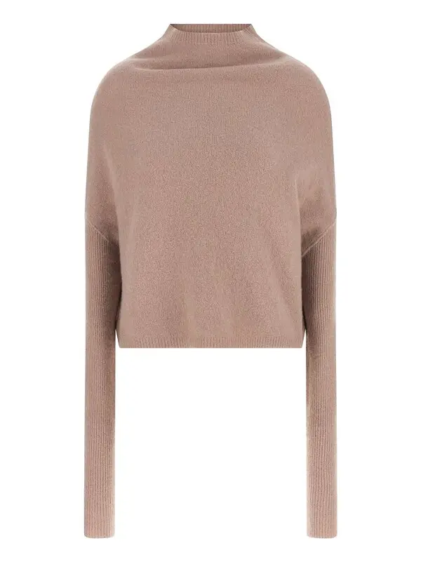 Rick Owens Cashmere Blend Crater High Neck Sweater - Pink