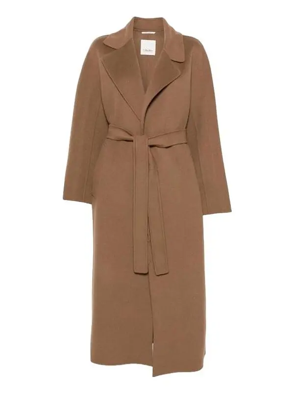 Max Mara Virgin Wool Single Breasted Coat - Brown