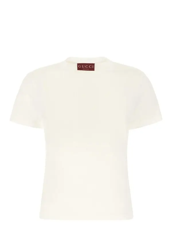 Gucci Logo Embellished Short Sleeve T-shirt - Multicolor