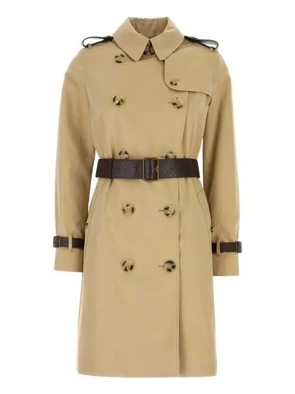 Burberry Beige Twill Trench Coat - Brown