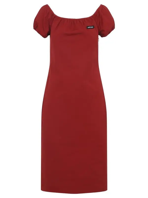 Miu Miu Cotton Midi Dress - Red