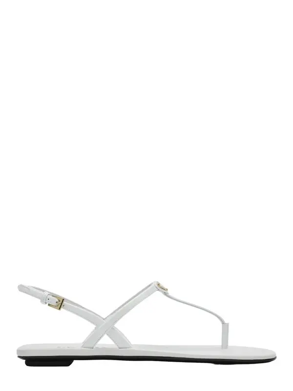 Prada Patent Leather Thong Sandals - White
