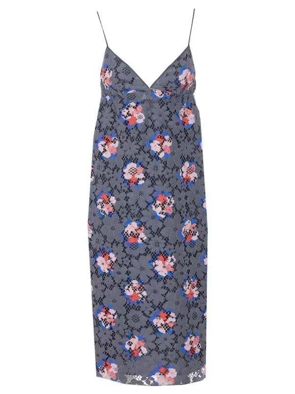 Fendi Floral Bouquet Lace Midi Dress - Multicolor