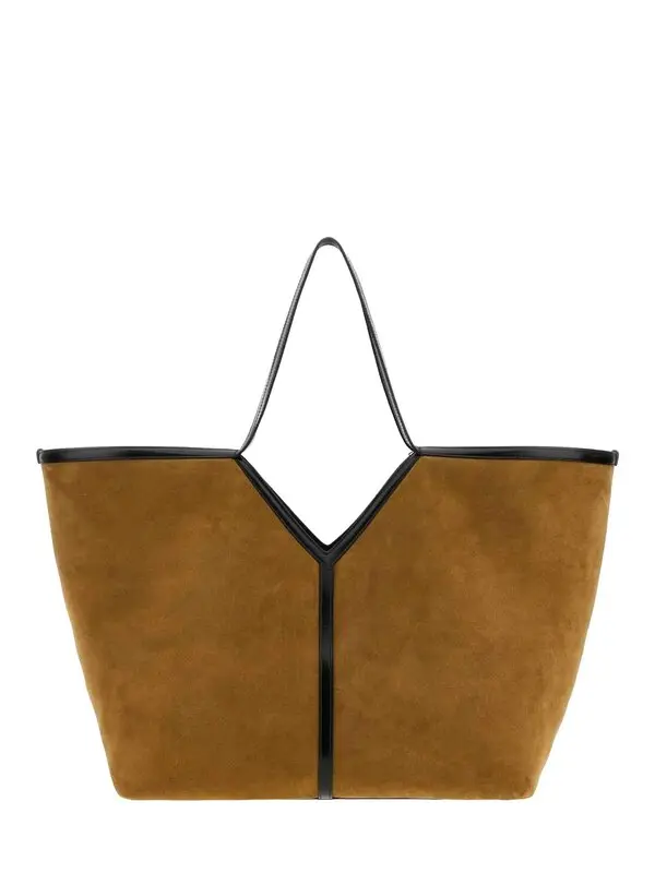 Saint Laurent Suede Y Shopping Bag - Brown