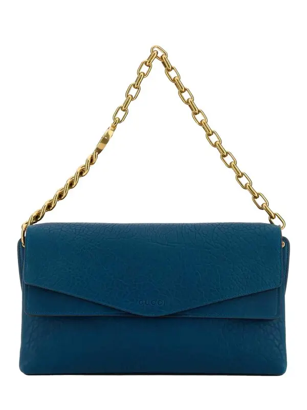 Gucci Leather Large Shoulder Bag - Blue